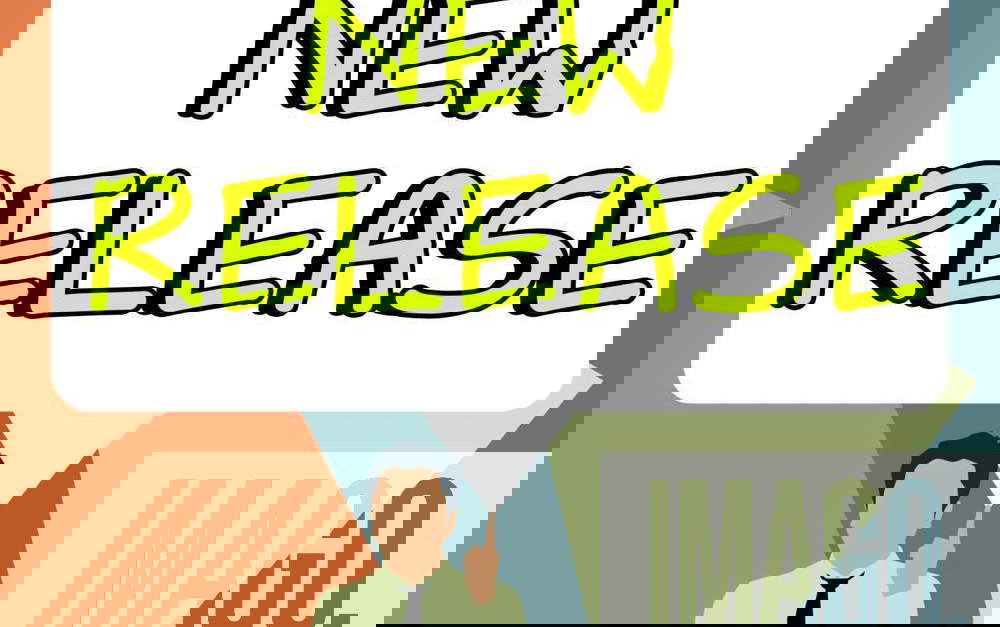 Writing displaying text New Release. Business overview announcing ...