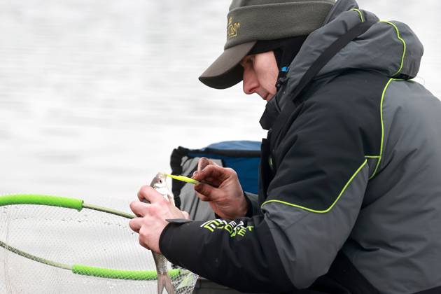 RUSSIA, MOSCOW - JANUARY 15, 2023: An angler competes in a winter ...