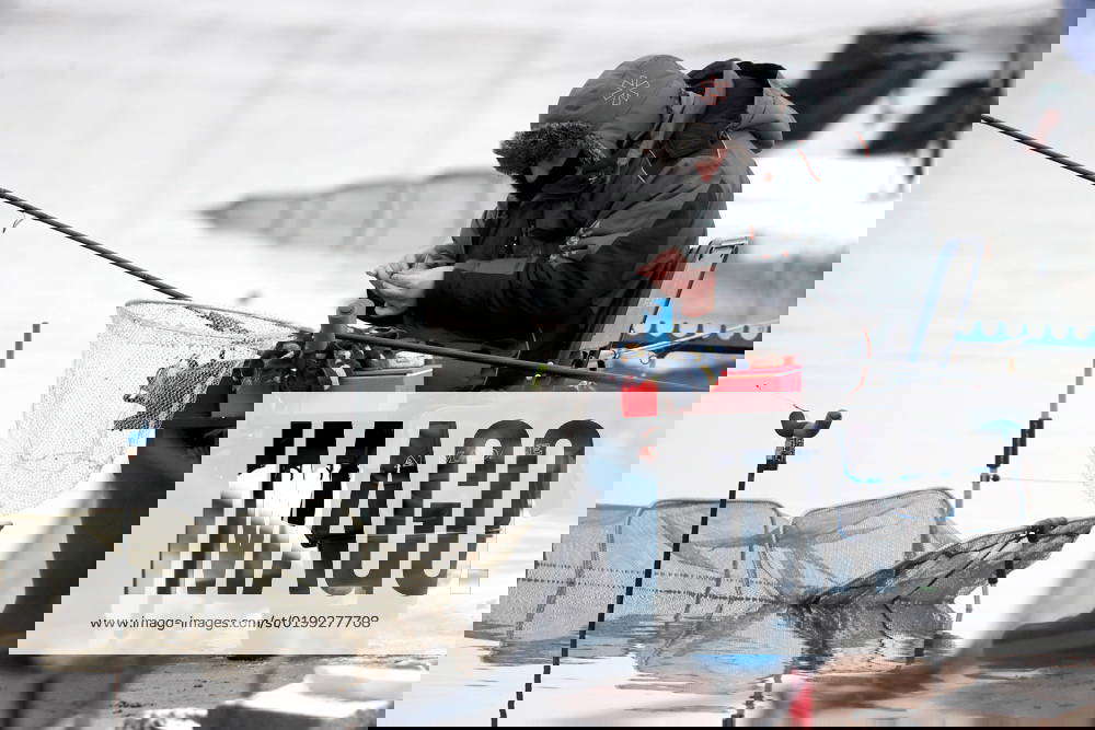 RUSSIA, MOSCOW - JANUARY 15, 2023: An angler competes in a winter ...