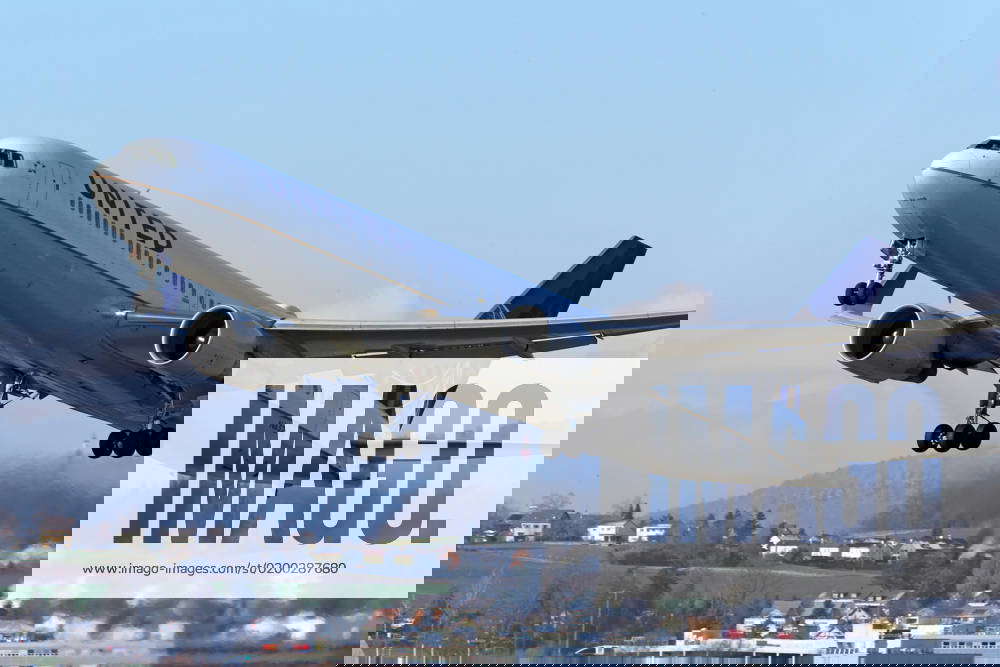 A U.S. United Airlines Boeing 767 322 ER passenger aircraft taking off ...