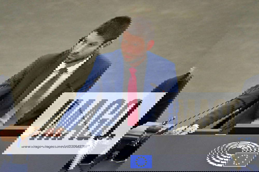 Politician Michal Simecka in the plenary hall of the European ...