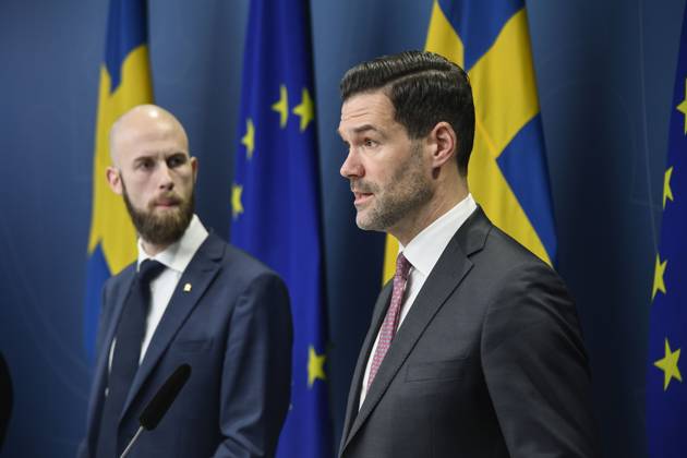 STOCKHOLM 20221107 Minister for Civil Defense Carl Oskar Bohlin ...