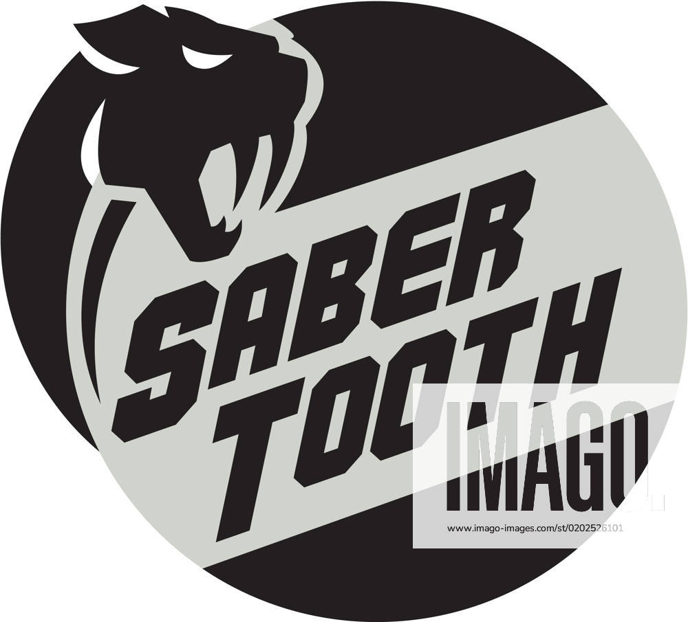 Saber Tooth Tiger Cat Head Circle Retro Illustration of a saber tooth ...