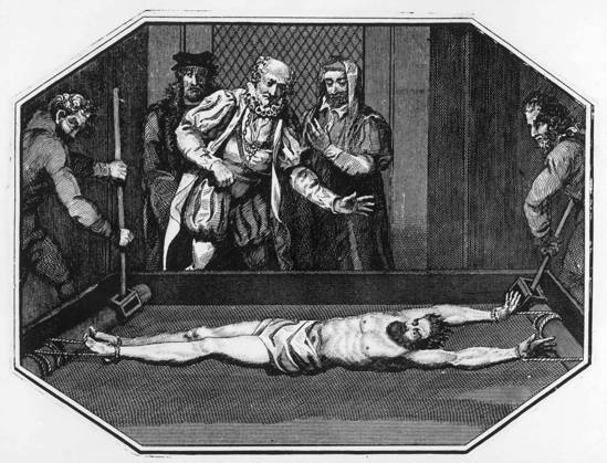 Simpson on the Rack Cuthbert Simpson on the rack in the Tower of London ...