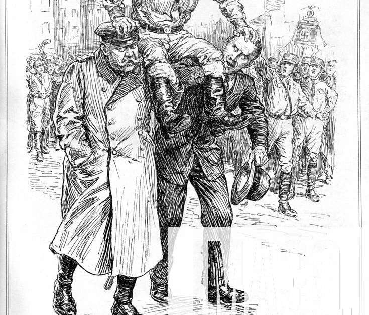 Cartoon, The Temporary Triangle (Hitler, Hindenburg, Papen) Cartoon ...