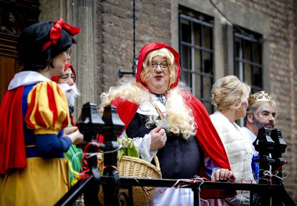 NIJMEGEN - Mayor Hubert Bruls of Nijmegen dressed as Little Red Riding ...