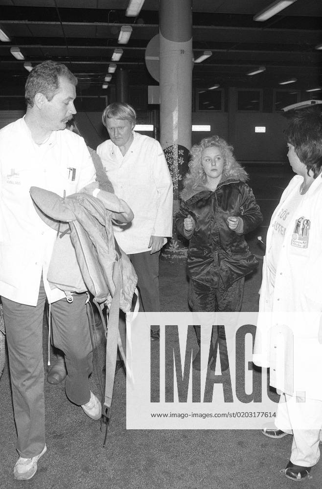 STOCKHOLM 1984 11 04 Ann Charlotte Aberg is rescued and arrives at ...