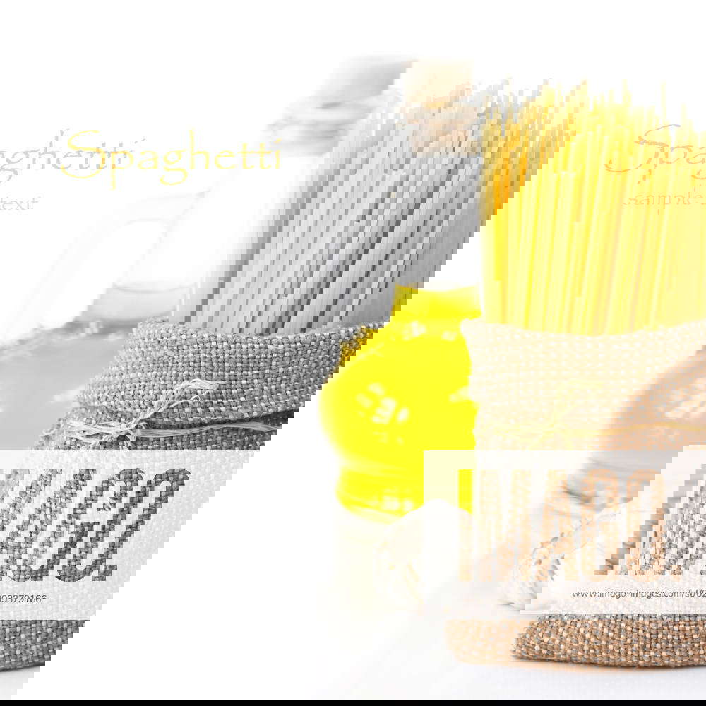 Italian pasta spaghetti in a bag on a white