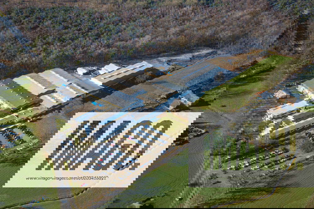 Aerial view, NSM Magnettechnik GmbH factory premises, Olfen Kirchspiel ...