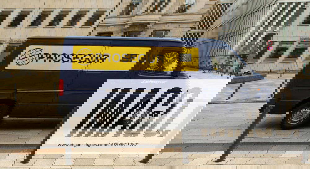 A cash transporter of Prosegur Cash Services Germany GmbH drives ...