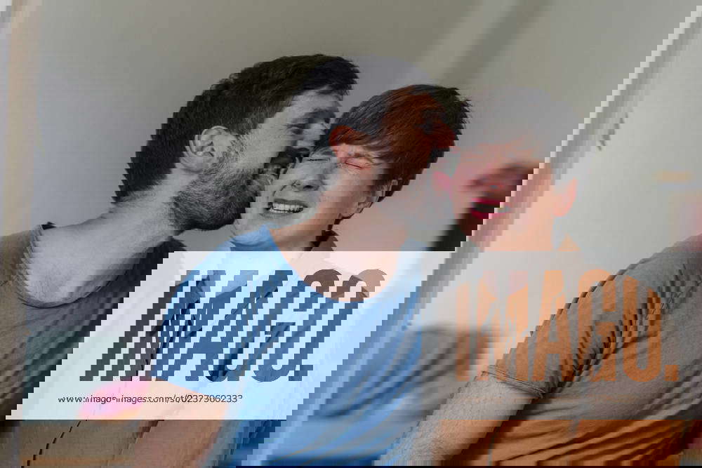 Mature man licking woman s face at home model released, Symbolfoto ...