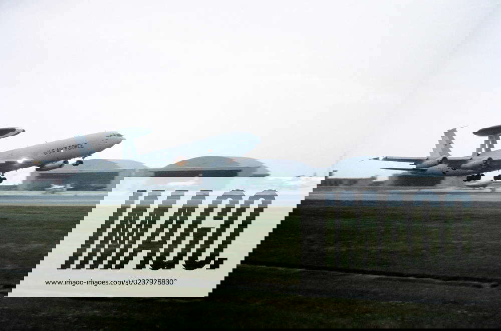 Right side view of an E-3A Sentry Airborne Warning and Control System ...