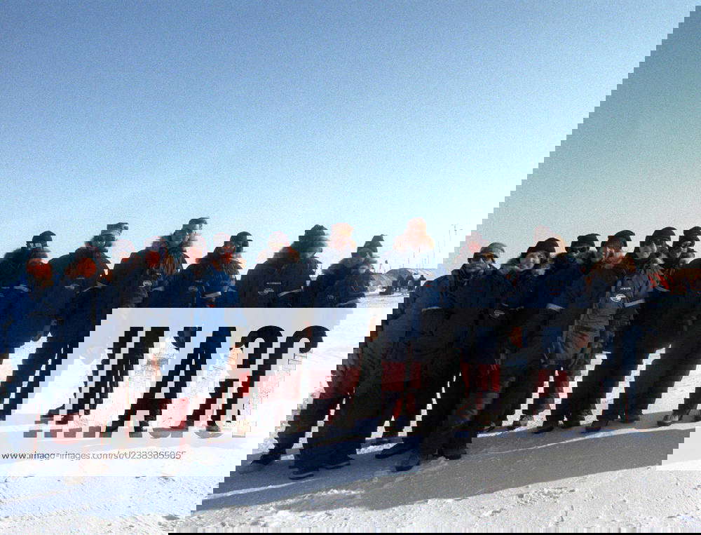 Standing near an ice camp north of the Arctic circle during a visit to ...