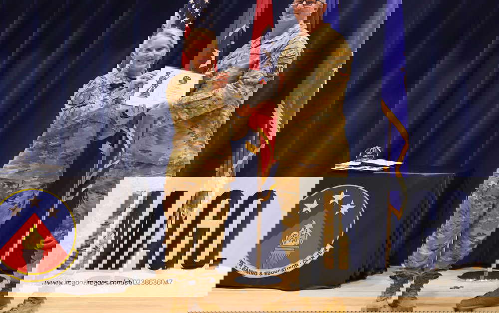 U.S. Air Force Tech Sgt. David Hartman receives the TEC & ANGRC NCO ...