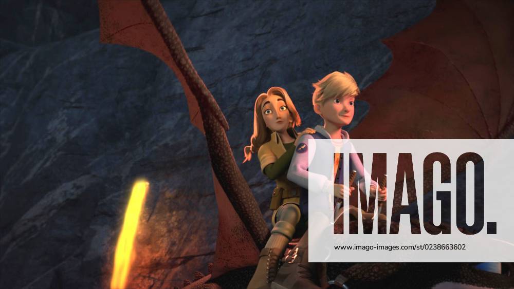 DRAGONS: THE NINE REALMS, from left: Olivia Kullersen (voice: Julia Stiles), Tom Kullersen (voice