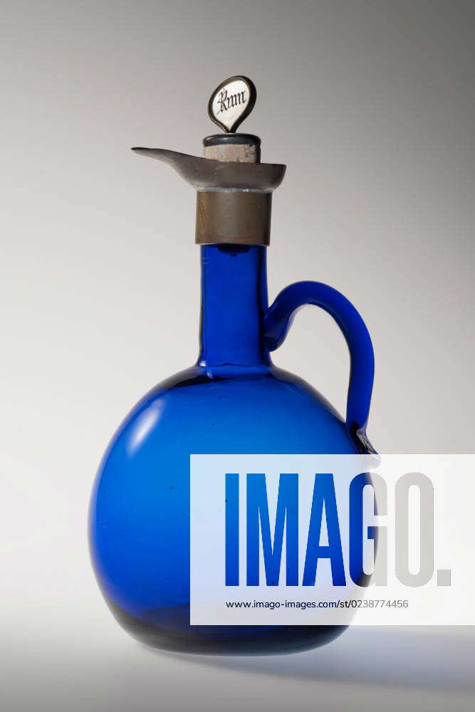 Ï»¿Maker Unknown, Assembled Flagon and Stopper, c. 1900-50, cobalt blue ...
