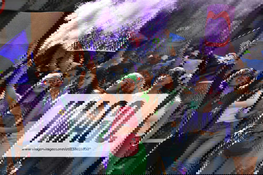 March 8, 2023, Mexico City, Mexico: Hundreds of women take part during ...