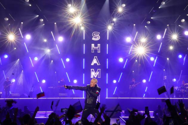 RUSSIA, KRASNOGORSK - : Singer Shaman performs during a concert at ...
