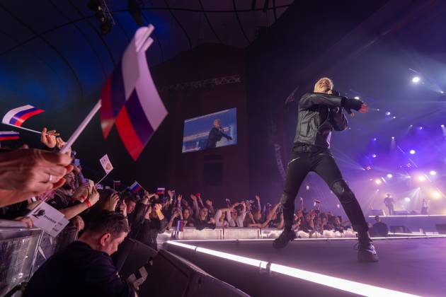 Moscow. Singer SHAMAN performs at a solo concert at Crocus City Hall