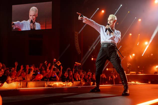 Moscow. Singer SHAMAN performs at a solo concert at Crocus City Hall