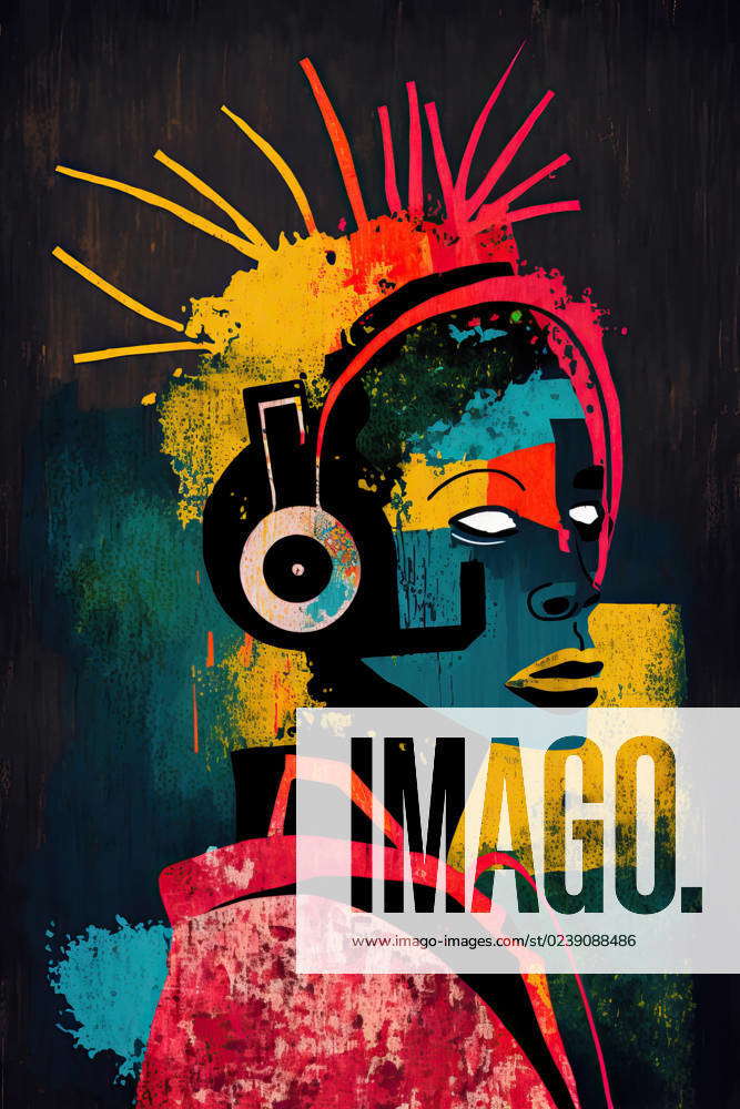 AI GENERATED IMAGE Colorful ethnic abstract illustration of reggae ...