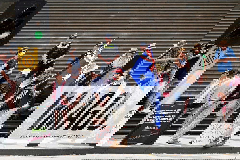 ANTI TRANSPHOBIA RALLY MELBOURNE, Neo-Nazi protesters are seen as ...