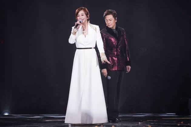 HONG KONG, CHINA - APRIL 01: Singers Nadia Chan Chung Ling (L) and Yu ...