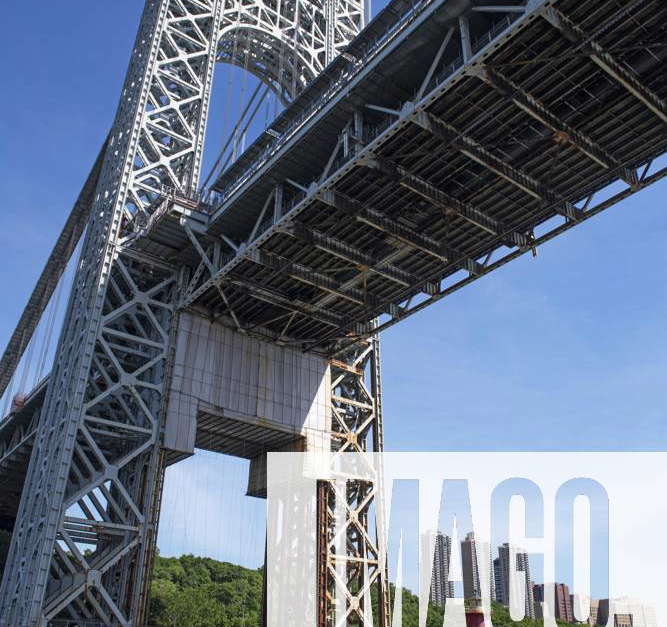 George Washington Bridge, Little Red lighthouse, Harlem, Manhattan, New ...