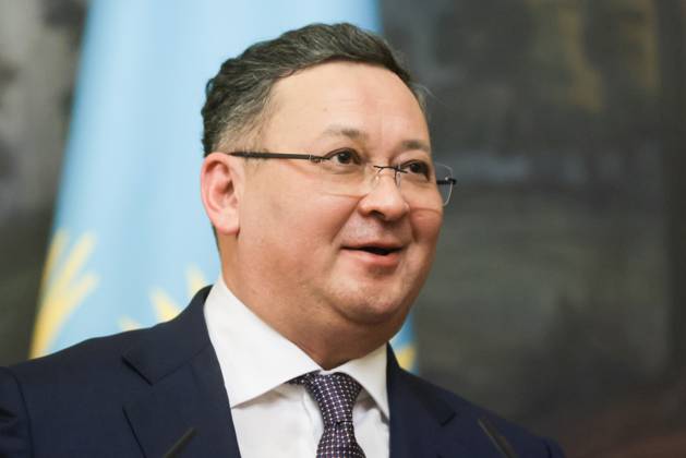 RUSSIA, MOSCOW - : Kazakhstan s Foreign Minister Murat Nurtleu speaks ...