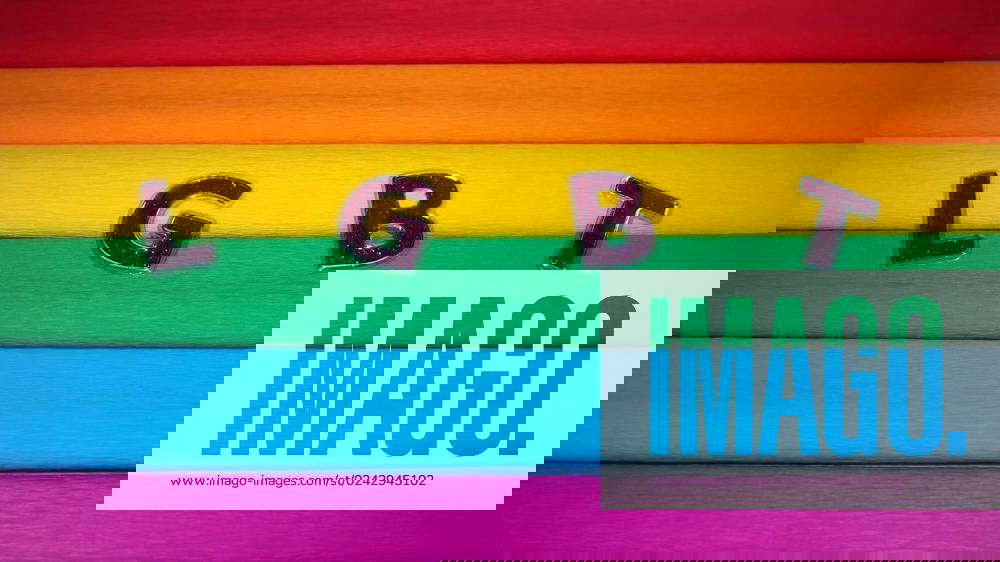 Abbreviation LGBT, letter text. Purple LGBT lettering on the background ...