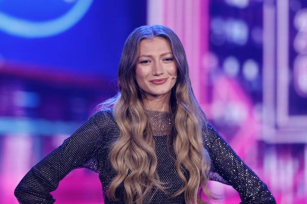 Singer Leony Leonie Burger is on stage at the second live broadcast of ...