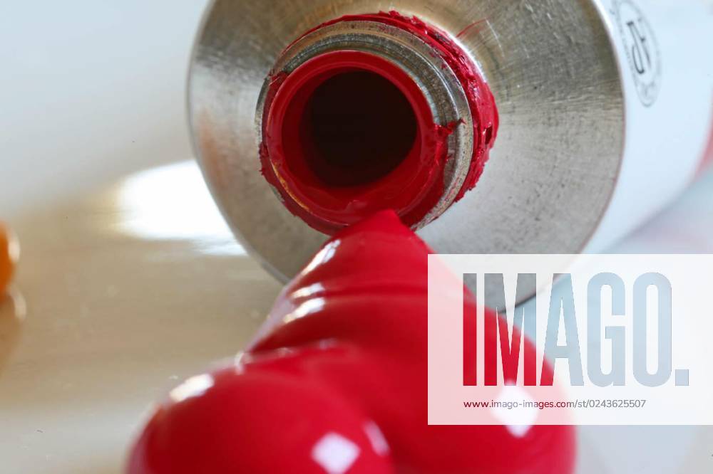 Tube of paint red