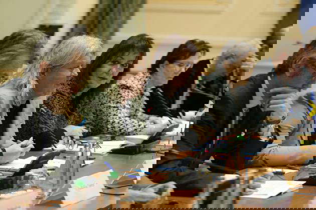 Discussion of protection of rights of Ukrainian children in Kyiv KYIV, UKRAINE - Minister of Social