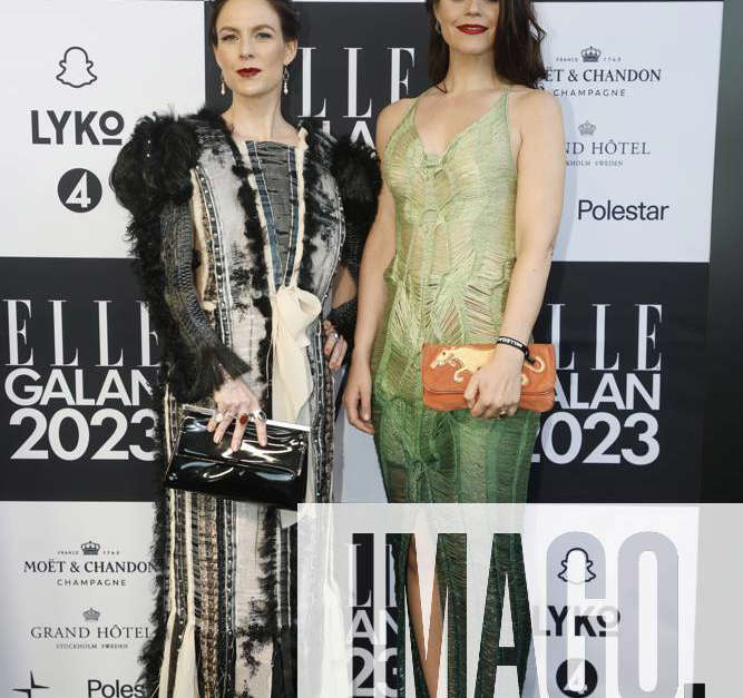 STOCKHOLM 20230421 Emma Molin on the right arrives at the Elle gala at ...