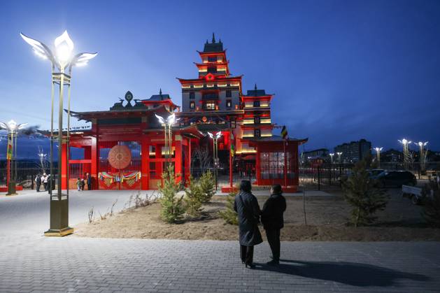 RUSSIA, KYZYL - : A view shows the Tubten Shedrub Ling Buddhist temple ...