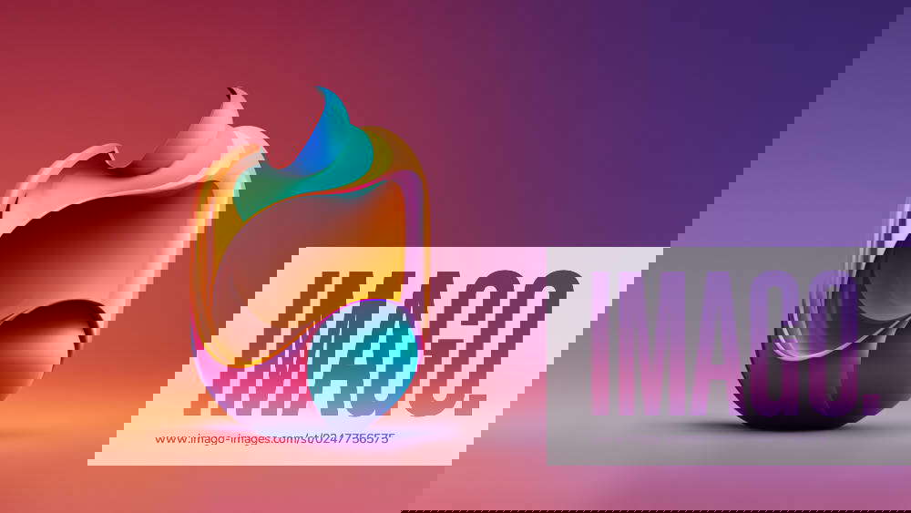 3D abstract Apple 3D Render Abstract Apple in a Minimalistic Style on a Light