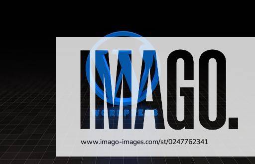 A 3d rendering of the blue WordPress Logo against a black background ...