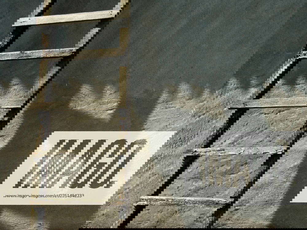 Old wooden steps near the rural house