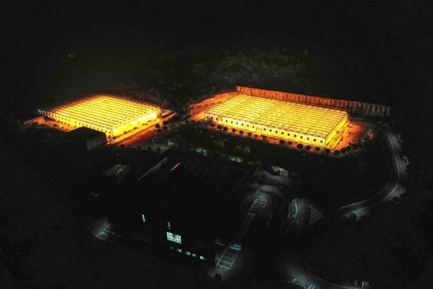 GUIYANG, This aerial photo taken on shows a view of night light ...