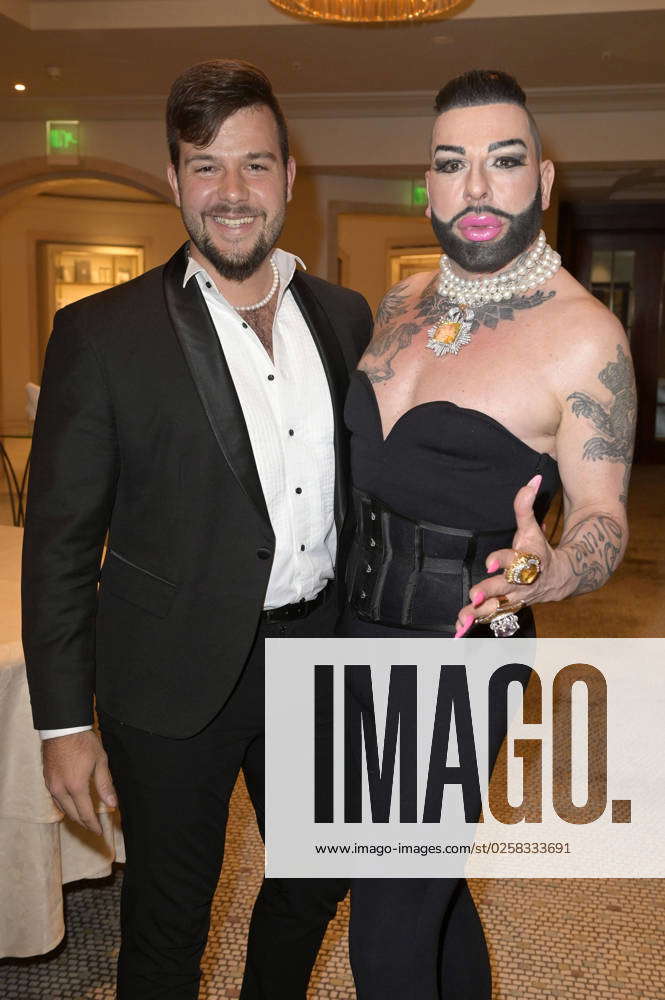 Marc Eric Lehmann and Harald Gööckler at the birthday dinner on the ...