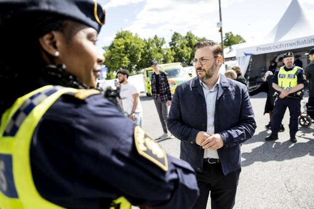 STOCKHOLM 20230602 Center Party leader Muharrem Demirok speaks at Järva ...