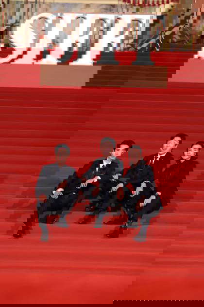 SHANGHAI, CHINA - JUNE 17: Actors Yu Shi, Huang Bo and Ci Sha attend ...