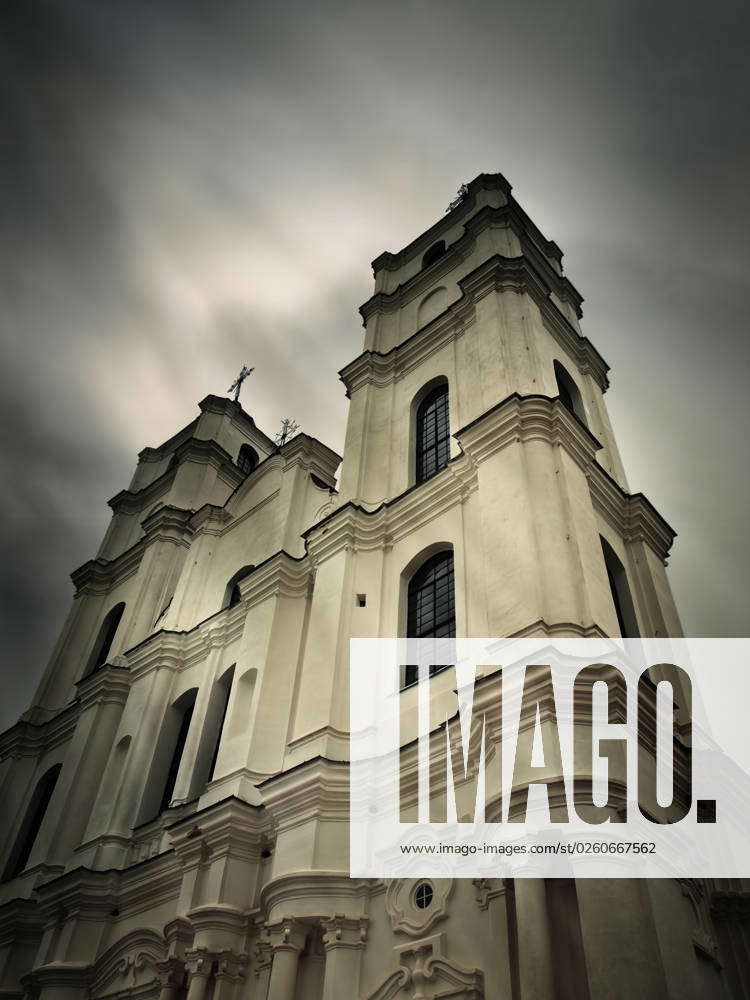 Catholic church under the dark dramatic