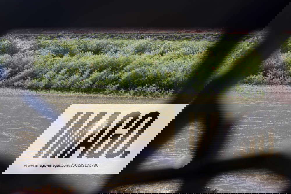 Jolfa, East Azerbaijan, Iran: A view of the Aras River at the border ...
