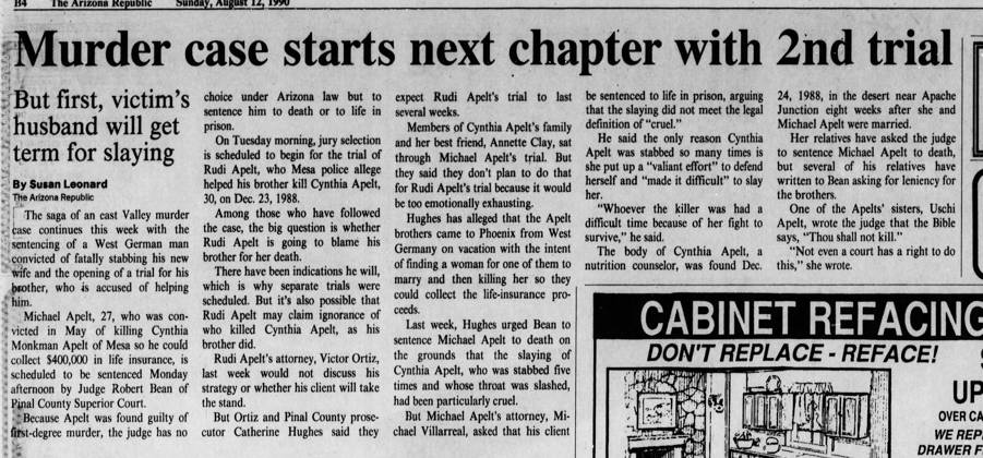 News: Newspaper clippings-Rudi and Michael Apelt Jan 15, 1989; Florence ...