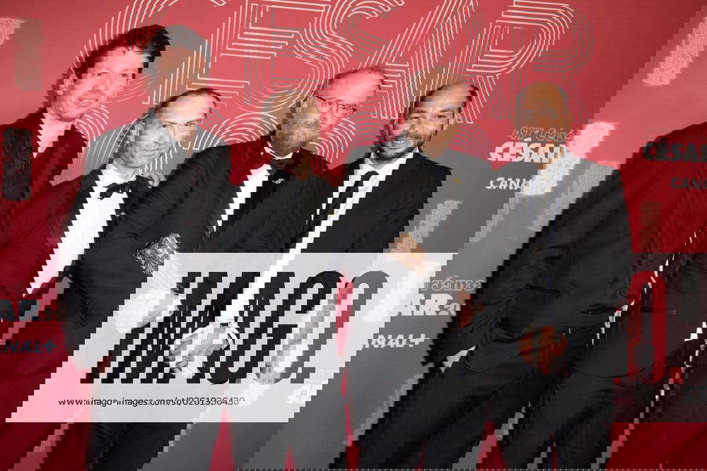 47th Cesar Photocall Christophe Barral, Marc-Benoit CrÃ ancier, Vincent ...