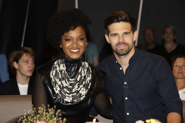 Zodwa Selele and Josef Ellers at the recording of the NDR Talk Show in ...