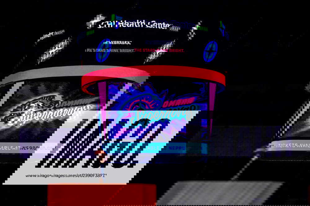 July 20, 2023 - Omaha, NE U.S. The overhead arena scoreboard displays ...