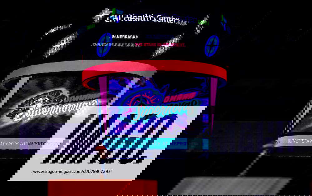 July 20, 2023 - Omaha, NE U.S. The overhead arena scoreboard displays ...