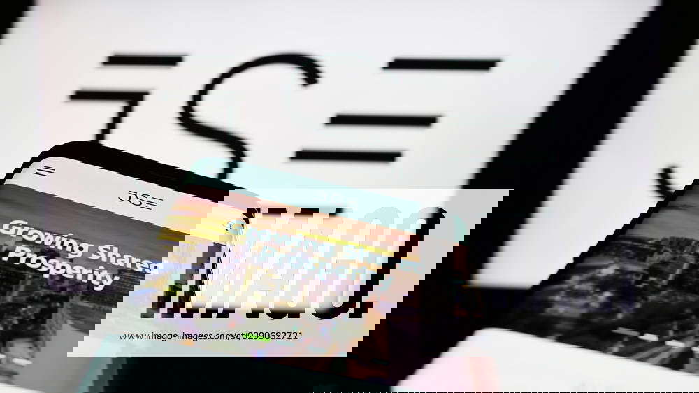 Mobile phone with website of JSE Limited (Johannesburg Stock Exchange ...